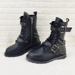 Demonia | Shoes | Bolt 25 Goth Combat Biker Chain Ankle Boots Restocked ...